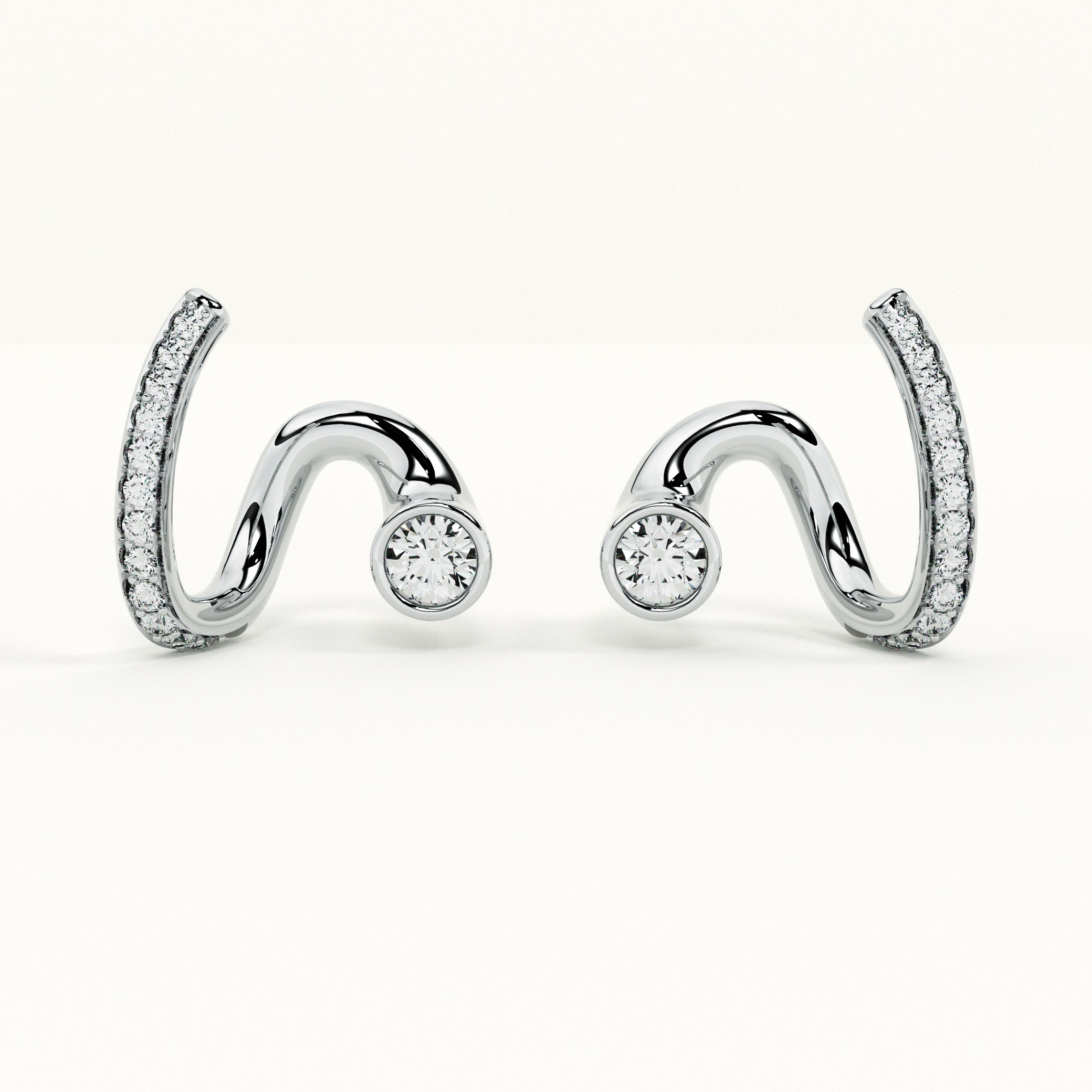 Jewel Curve Silver Studs – PALMONAS