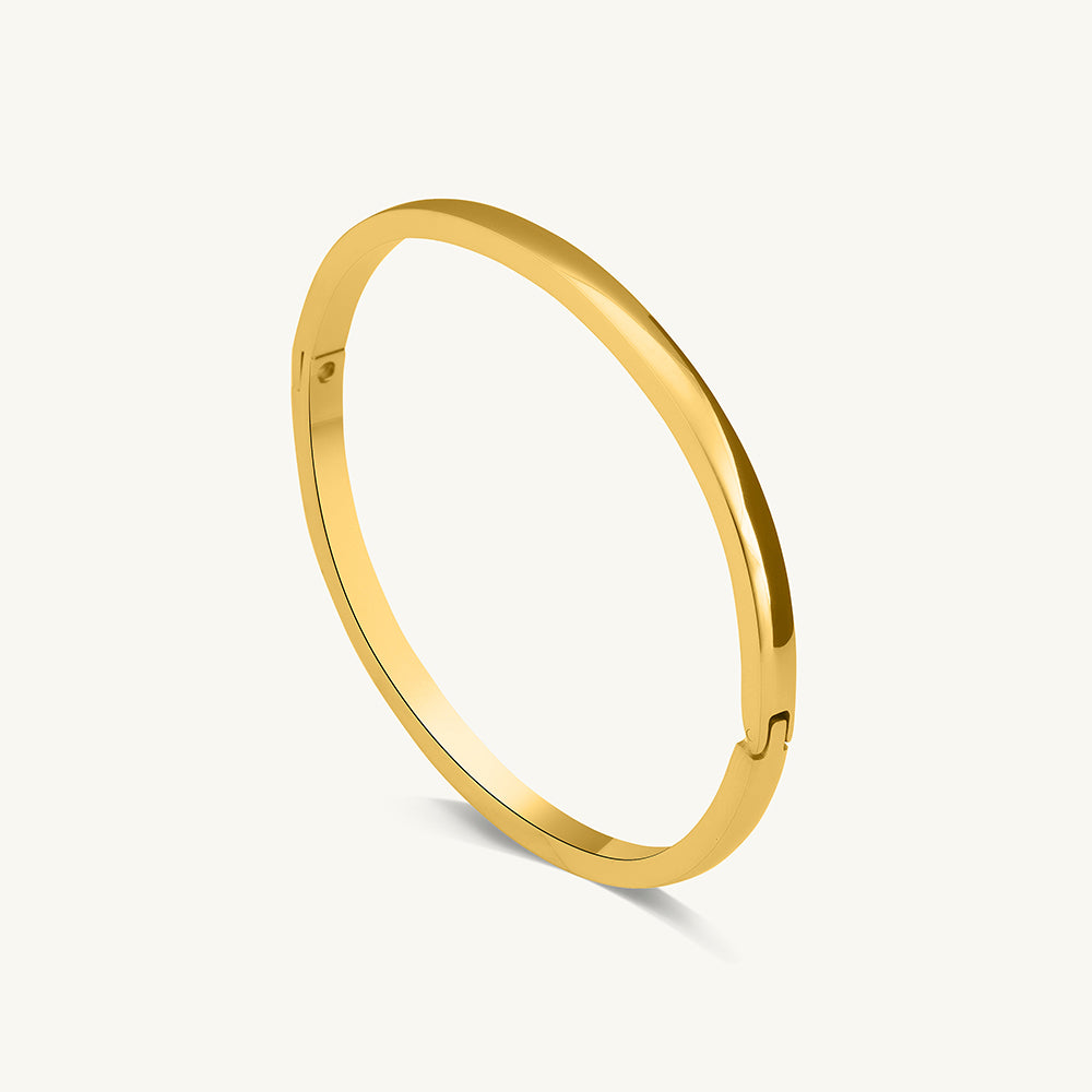 Plain Gold Bangle Bracelet - 6 mm – PALMONAS