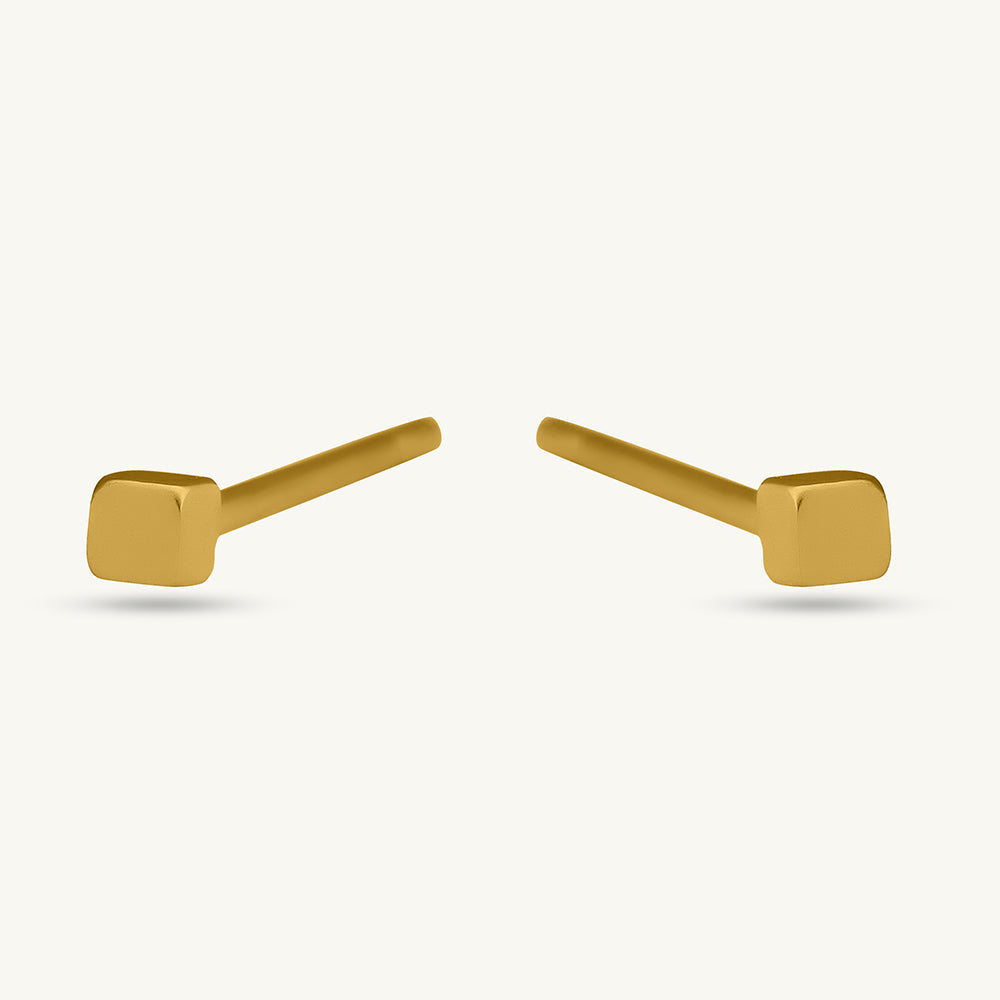Gold Square Studs – PALMONAS