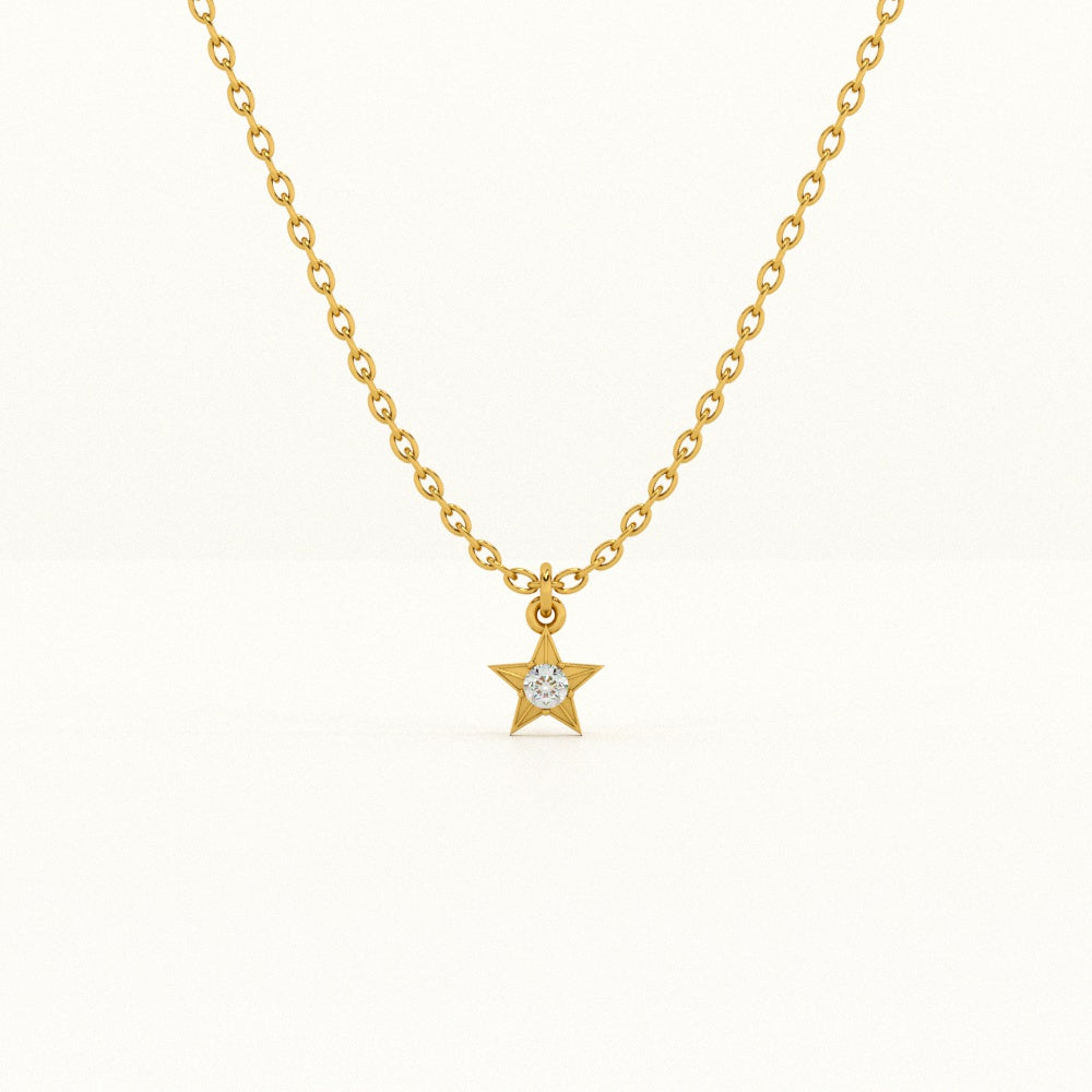 Small Star Charm 925 Sterling Silver Necklace – PALMONAS