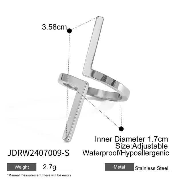 Modern L-Shaped Silver Band Ring – PALMONAS