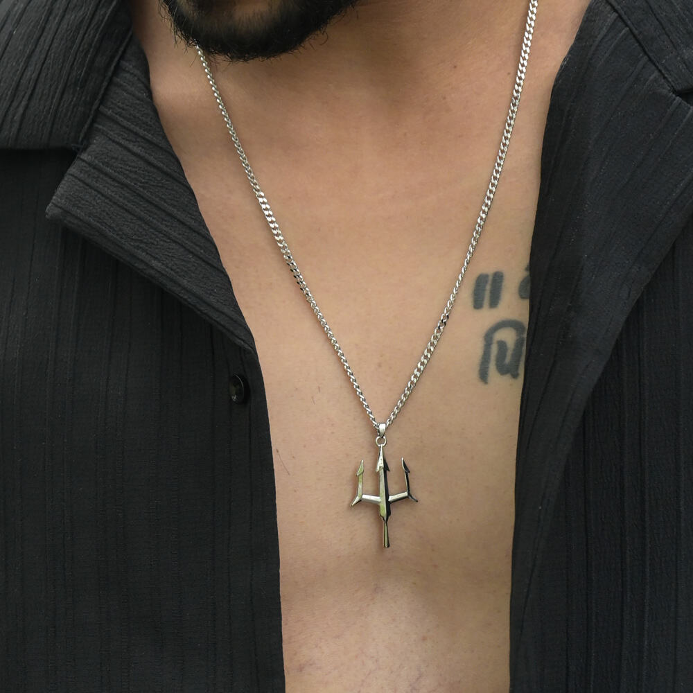 Buy The Silver Trident Necklace online- Palmonas – PALMONAS