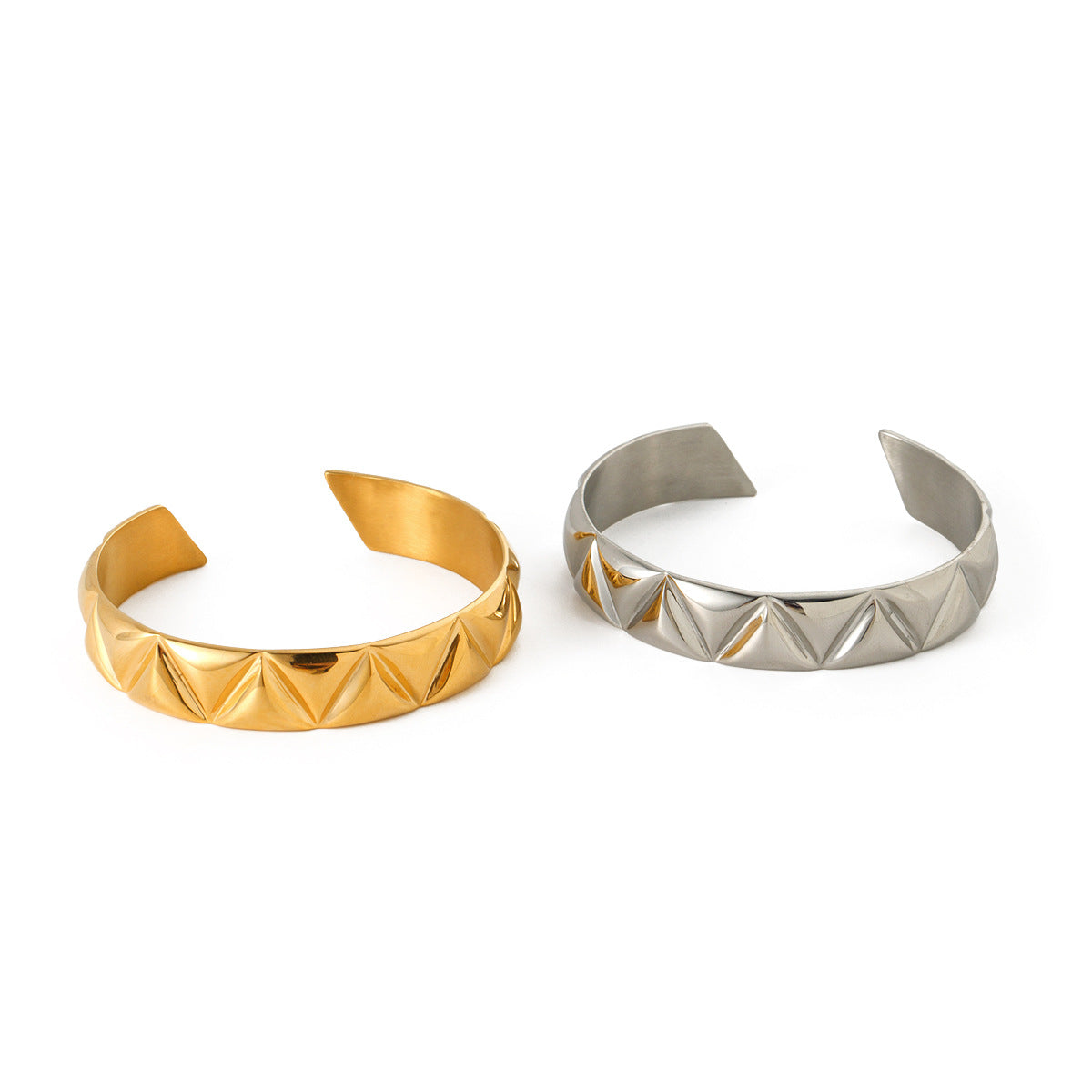 Triangle Embossed Cuff Bracelet – PALMONAS