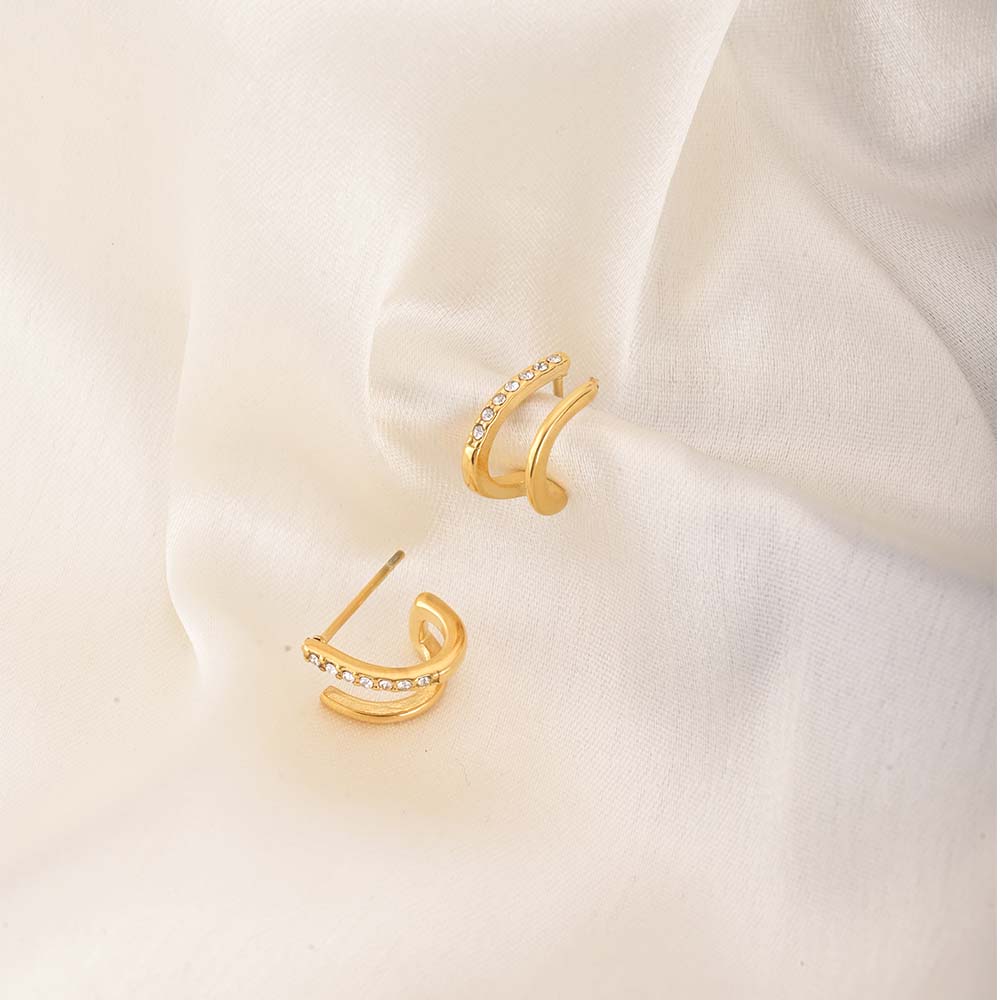 Crystal Curve Earrings – PALMONAS