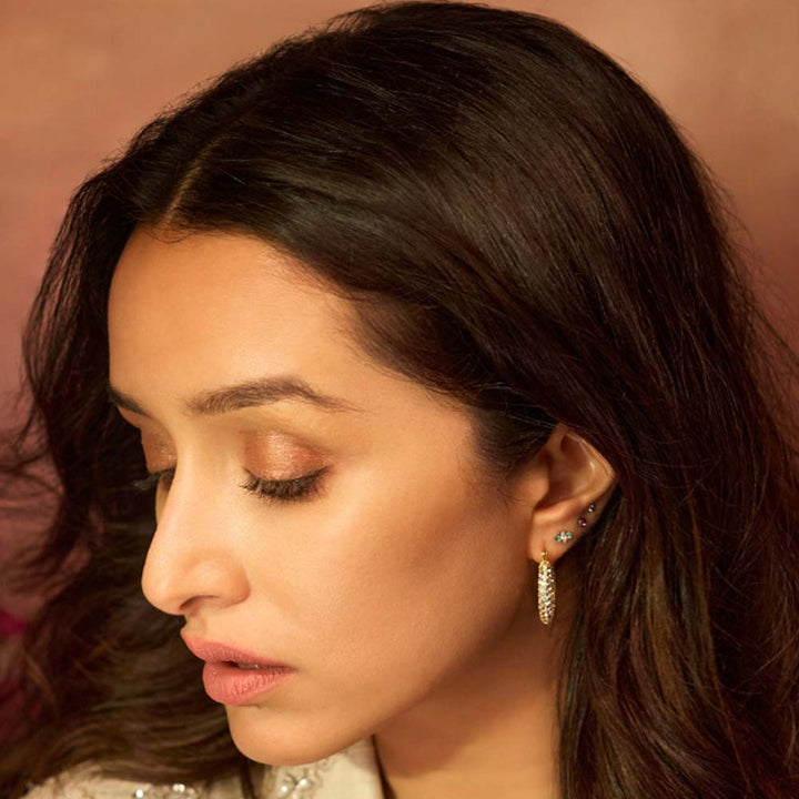 Buy Diamond Studded Hoop Earrings | Gold Plating – PALMONAS