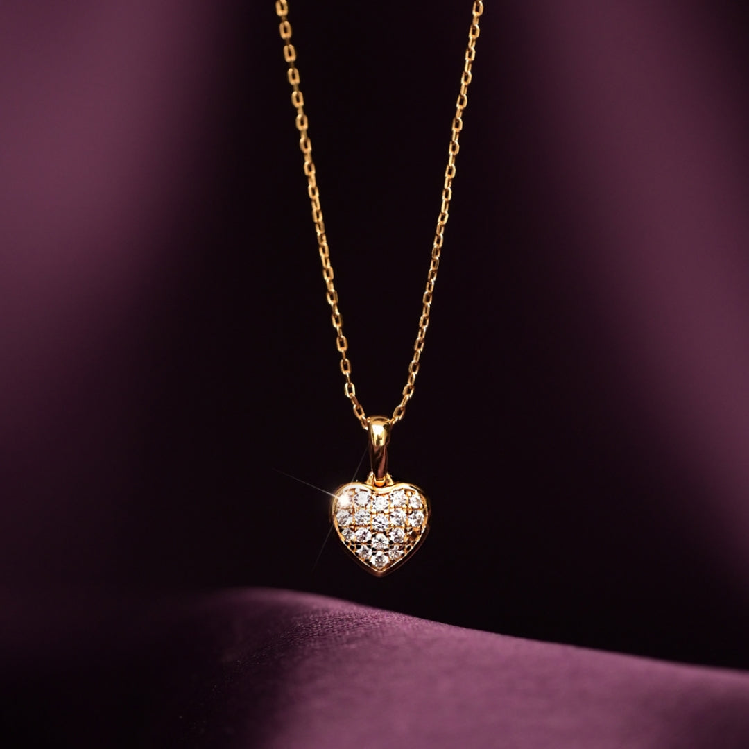 Buy Heart Diamond Necklace | Gold Plated Jewelry – PALMONAS