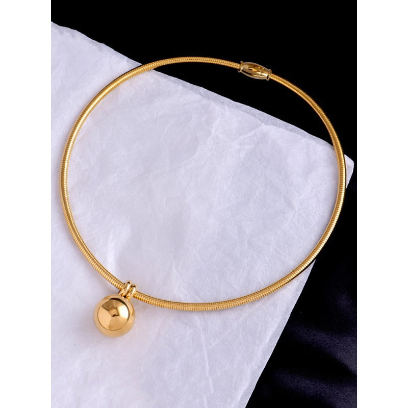 Stylish Gold Ball Choker Necklace – PALMONAS