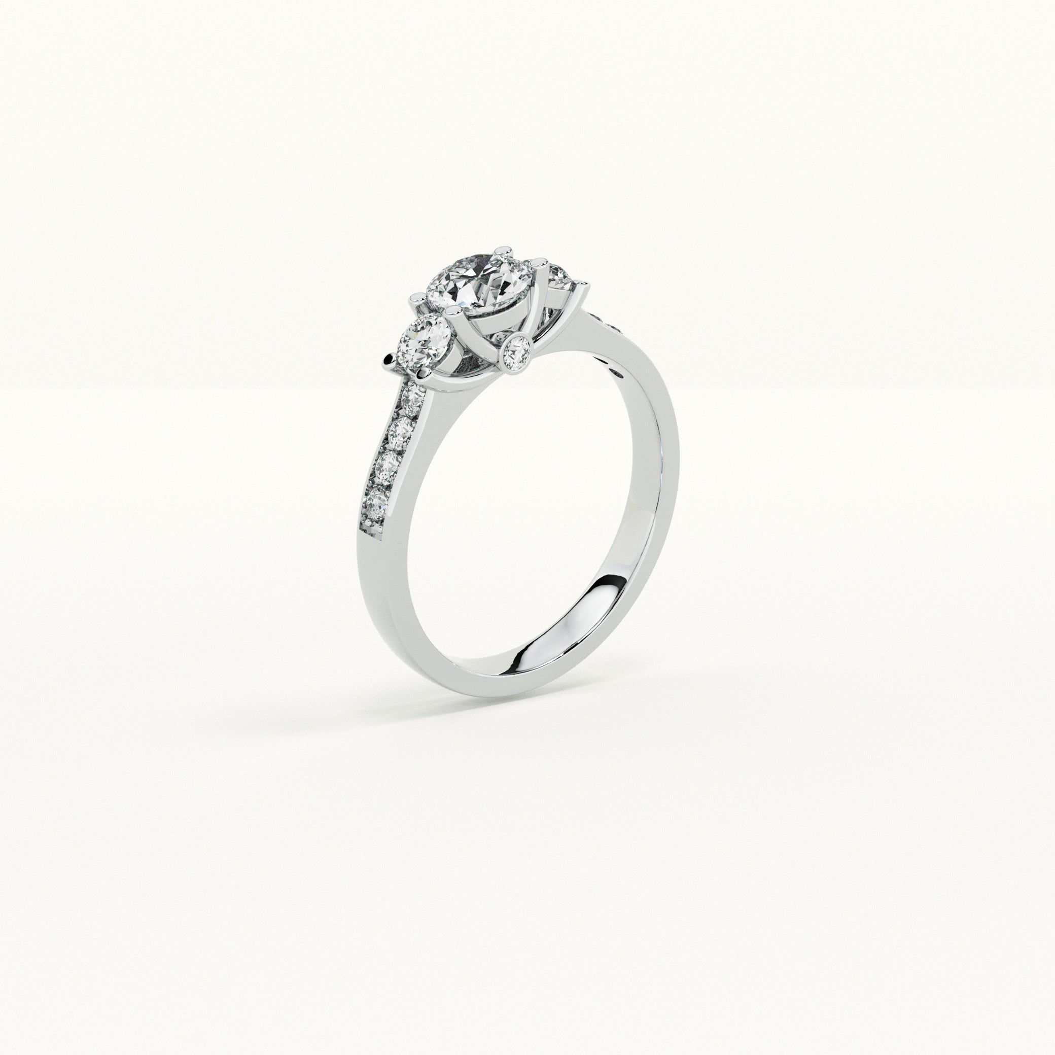 Scarlet 3 Stone Spark 925 Silver Ring – PALMONAS