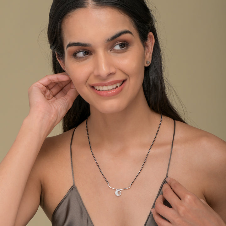 Buy Radiant Harmony Silver Mangalsutra online- Palmonas – PALMONAS