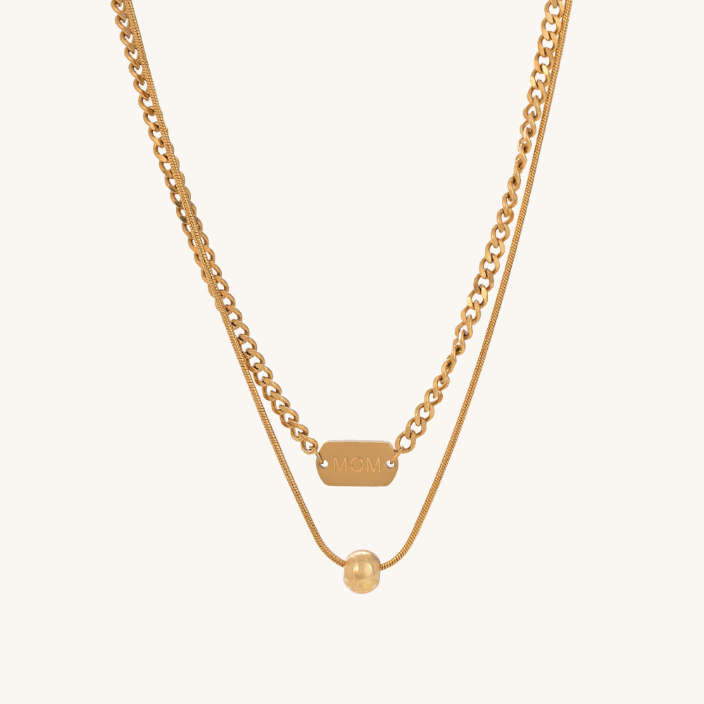 Buy Double Layer Mom cuban chain Necklace | Gold Plating – PALMONAS