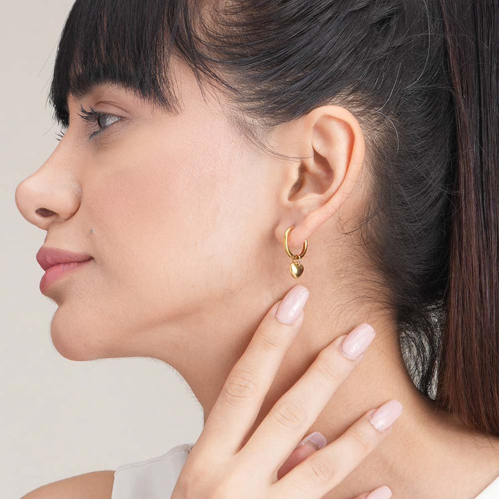 Buy Small Heart Hoop Earrings- 18k Gold Plated – PALMONAS