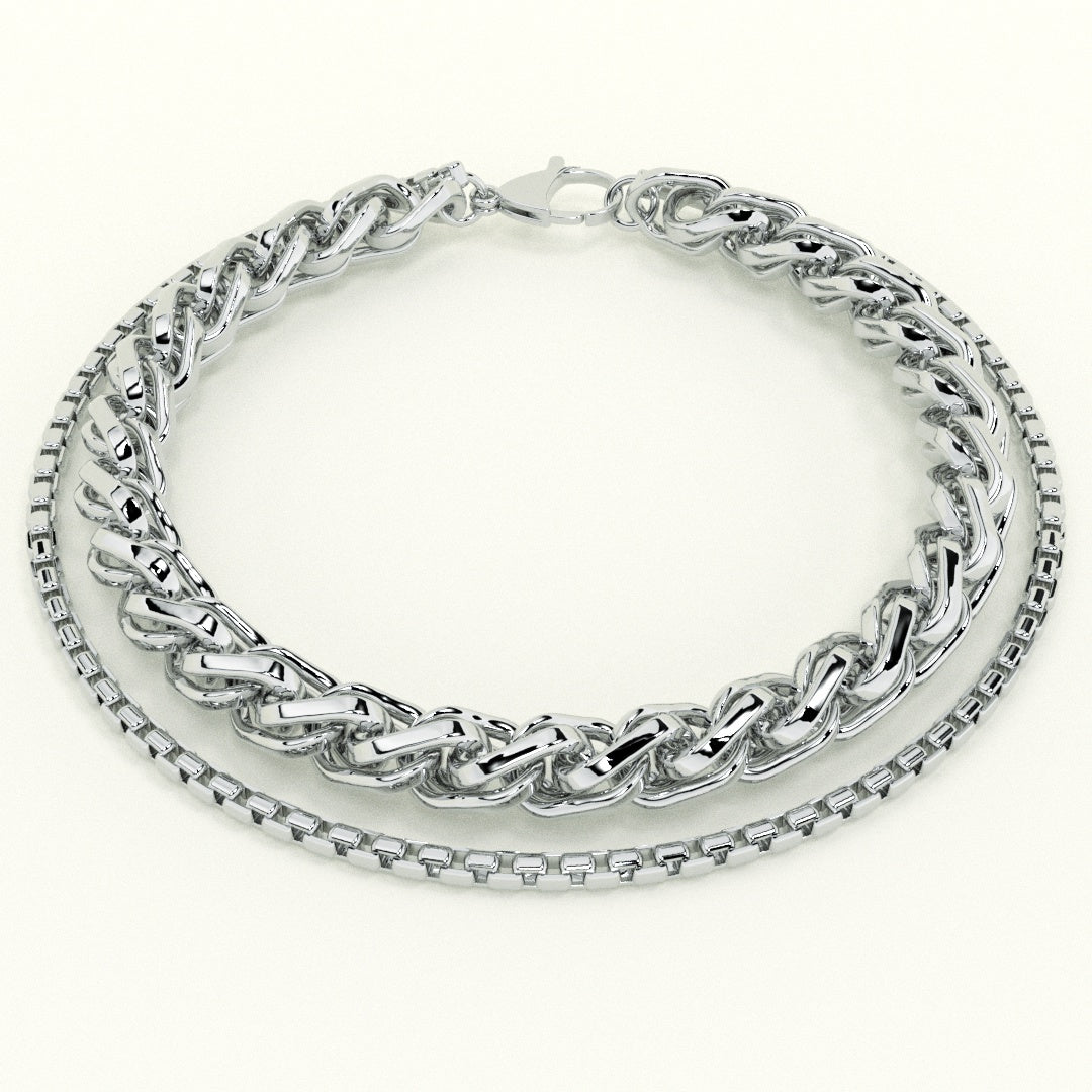 Layered Silver Bracelet – PALMONAS