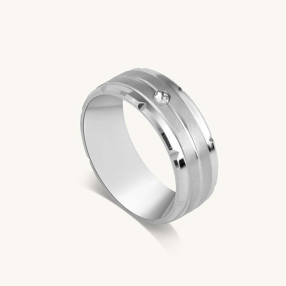 buy splendid silver band demi fine ring for men online – PALMONAS