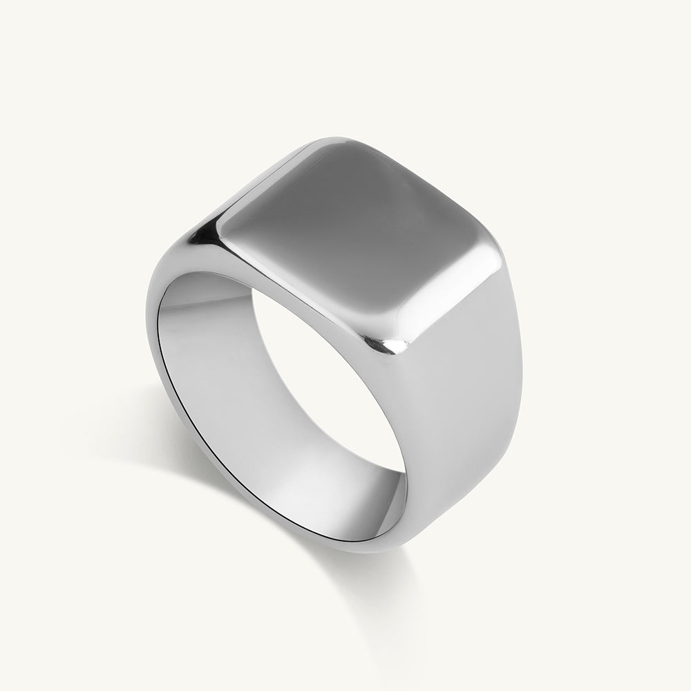Classic Silver Square Ring – PALMONAS