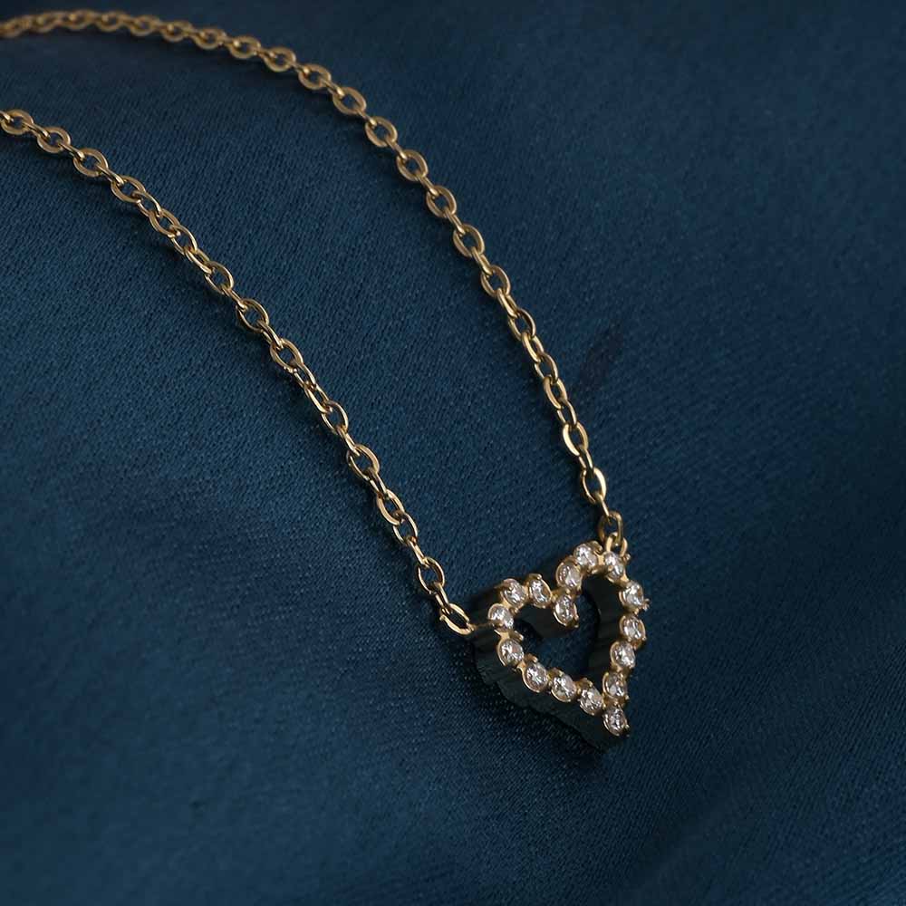Crystal Adorned Love Necklace | Gold – PALMONAS