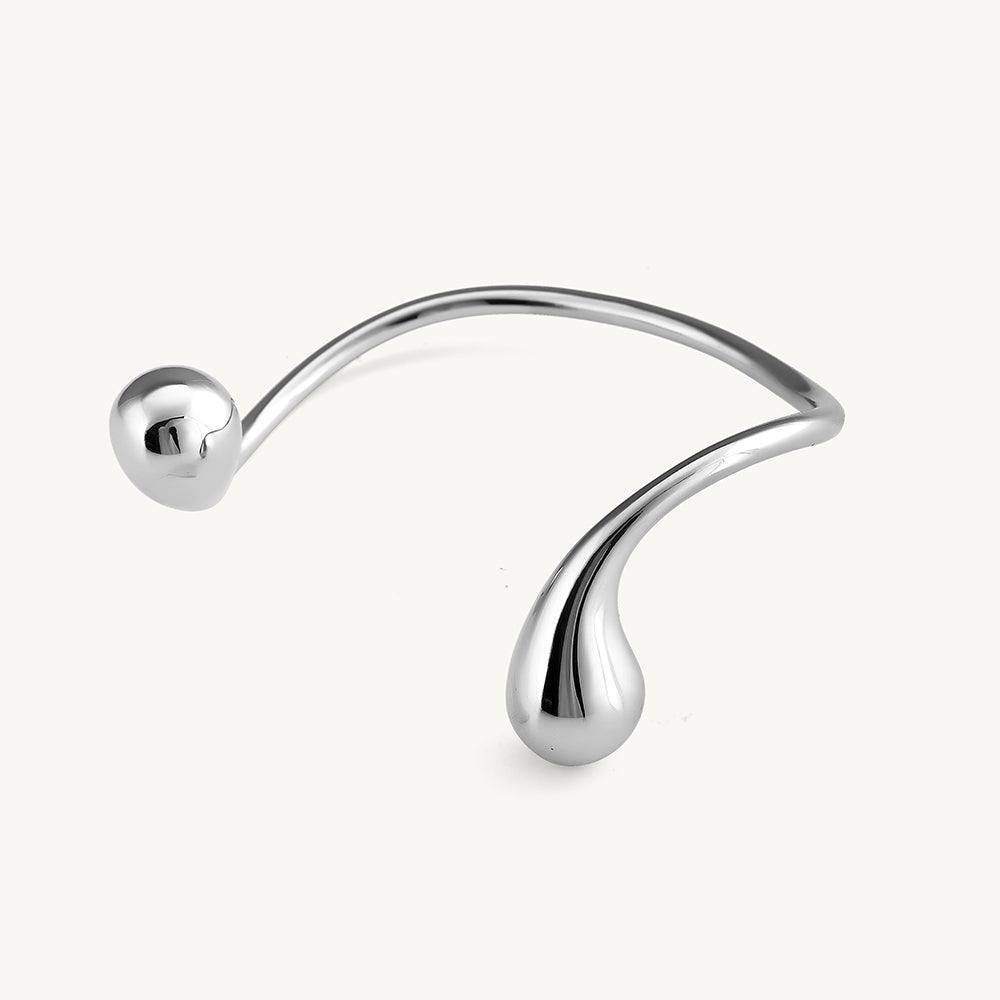 Unique Curved Silver Cuff Bracelet – PALMONAS