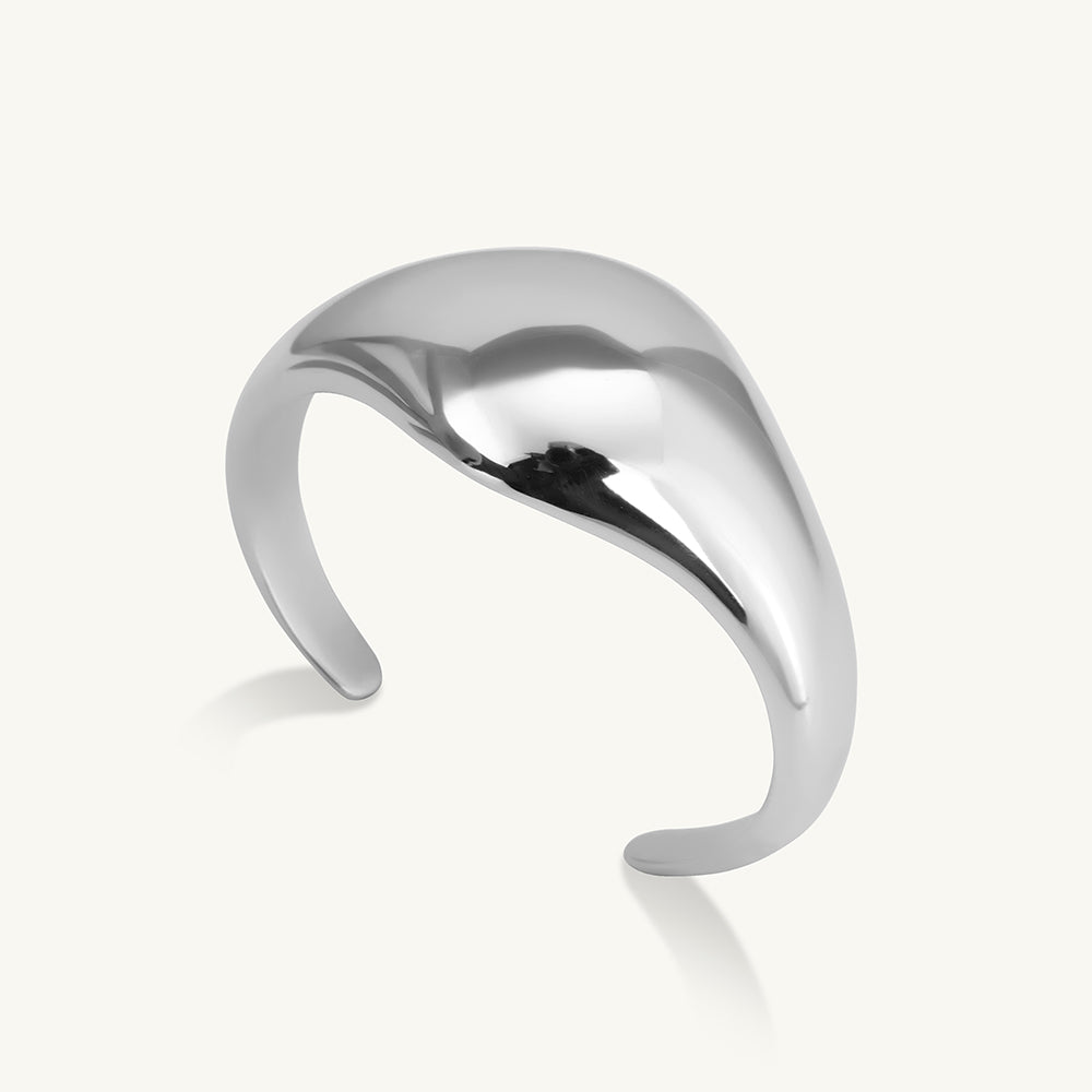 Silver Bold Half Moon Cuff Bracelet – PALMONAS