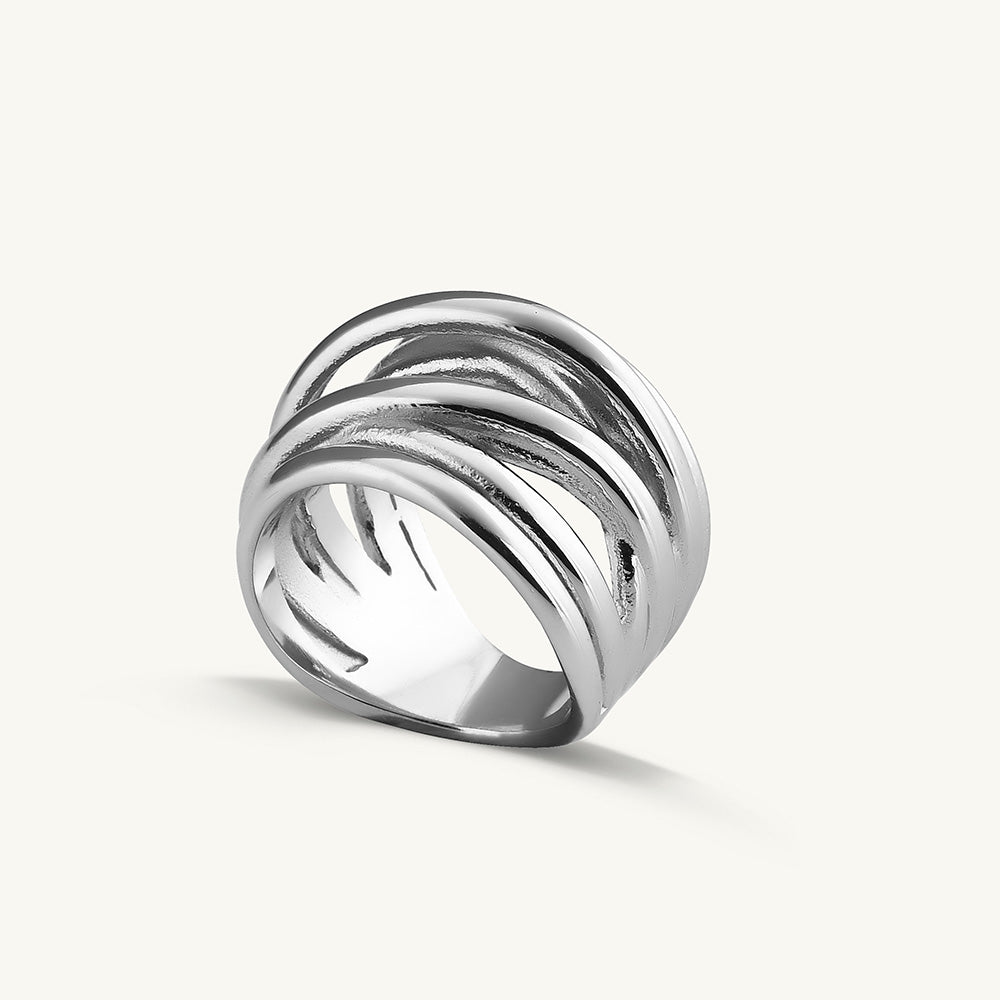 Wavy Wire Silver Ring – PALMONAS