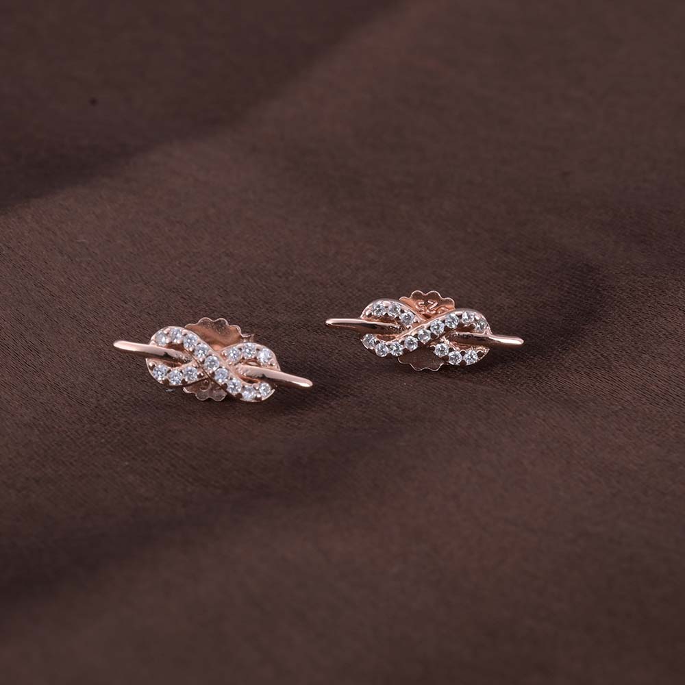 Starlit Infinity Studs | Rose Gold – PALMONAS