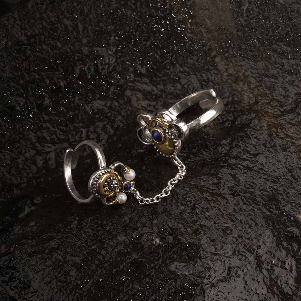 Classy Multi Style Double Finger Ring – PALMONAS