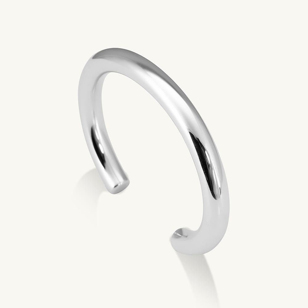 Plain Silver Cuff Bracelet – PALMONAS