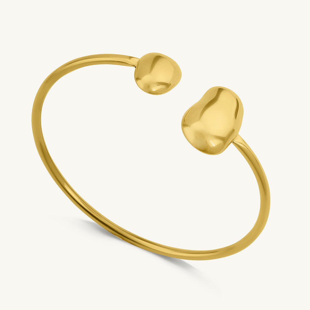 Classy Gold Bean Cuff Bracelet – PALMONAS
