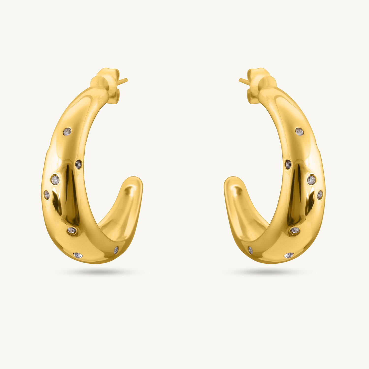 Cashew Diamond Studded Hoop Earrings – PALMONAS