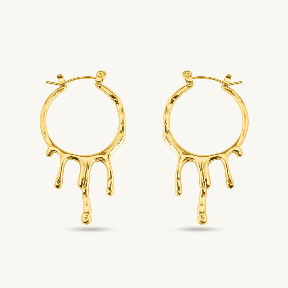 Round Dripping Hoop Earrings – PALMONAS