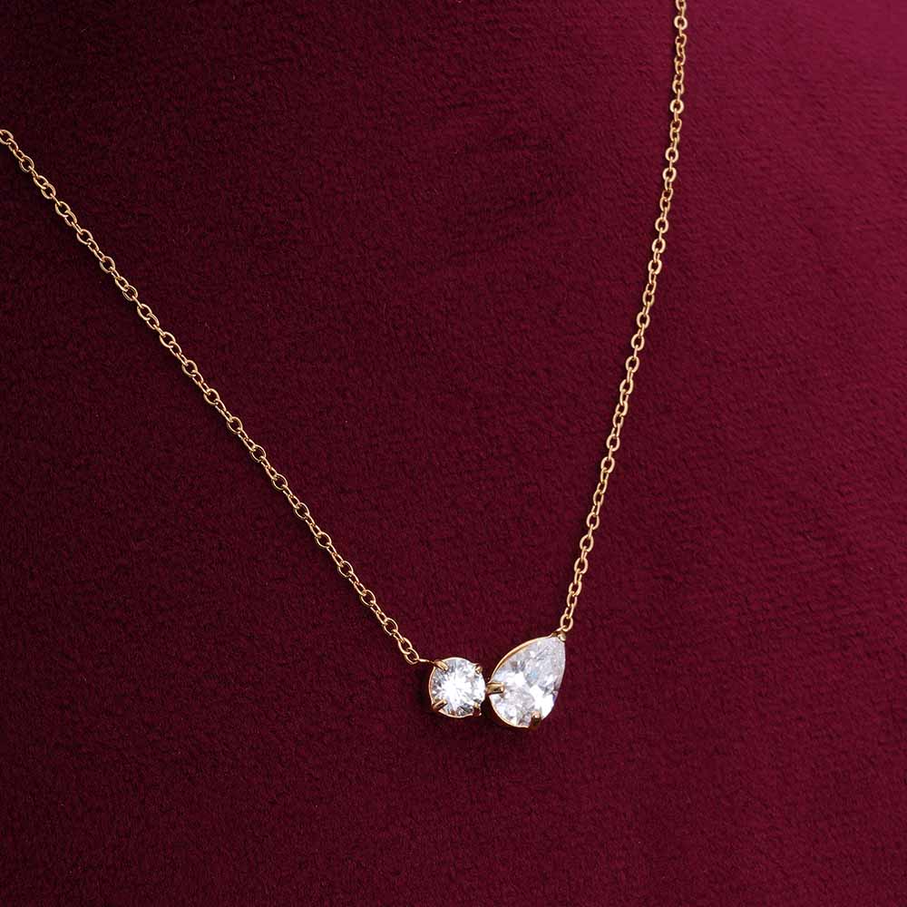 Double Drop Delicacy Gold Chain Necklace – PALMONAS