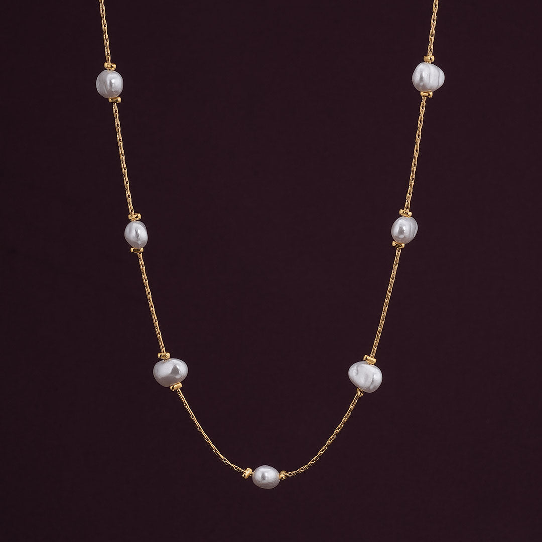 Pearl Perfection Gold Chain Necklace – PALMONAS