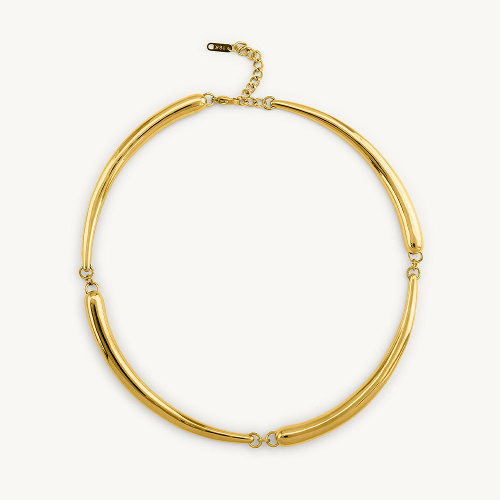 Gold Tube Collar Necklace – PALMONAS