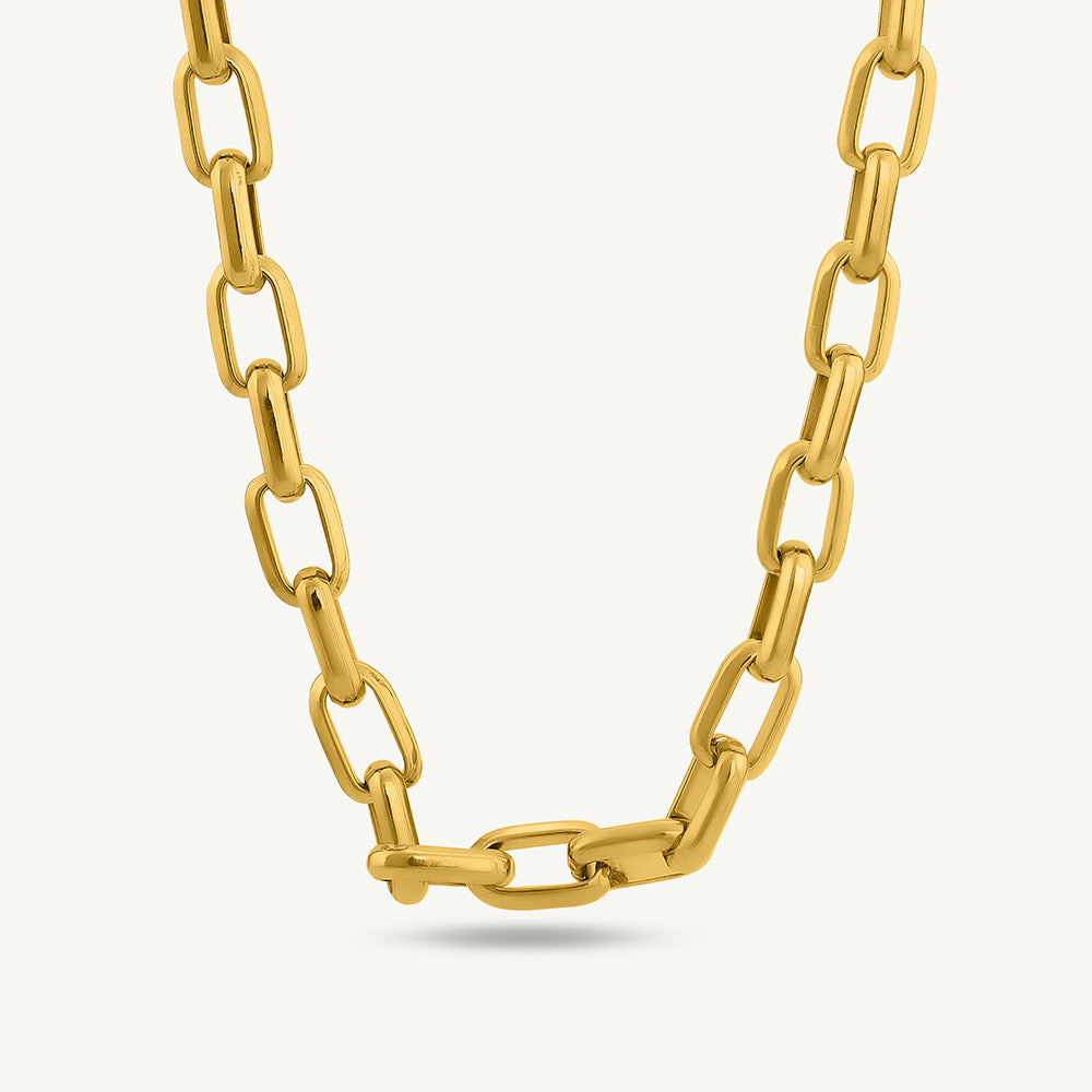 Gold Hollow Link Chain Necklace – PALMONAS