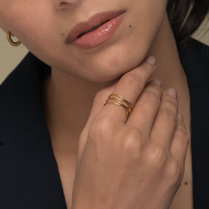 Buy Twist Cross Ring | Gold Plating – PALMONAS