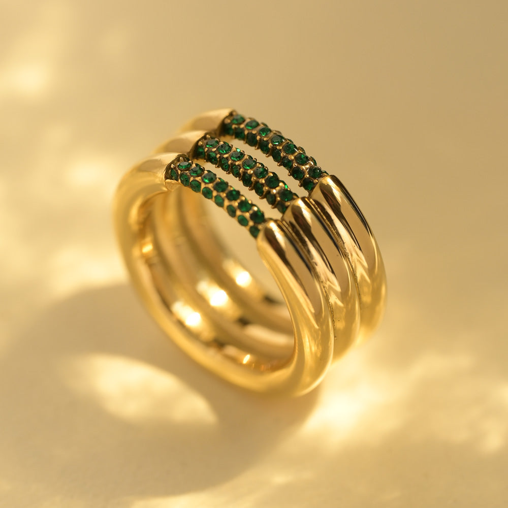 Buy Emerald Layered Harmony Ring online- Palmonas – PALMONAS
