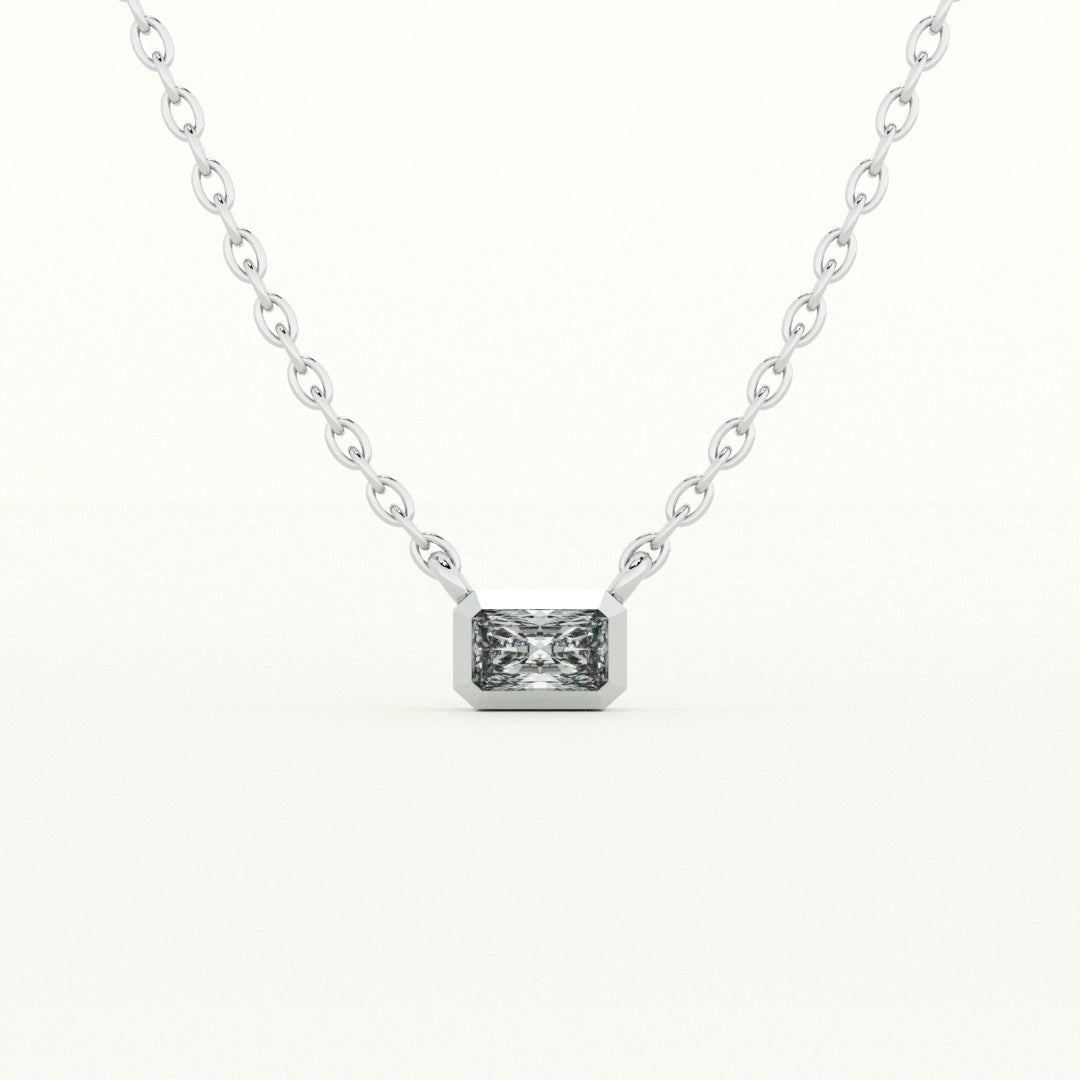 Rectangle Pendant 925 Sterling Silver Necklace – PALMONAS