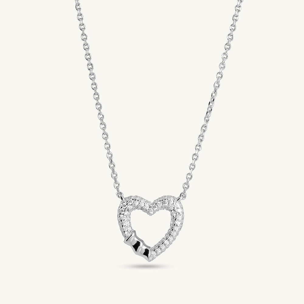 Heart's Embrace 925 Sterling Silver Necklace – PALMONAS