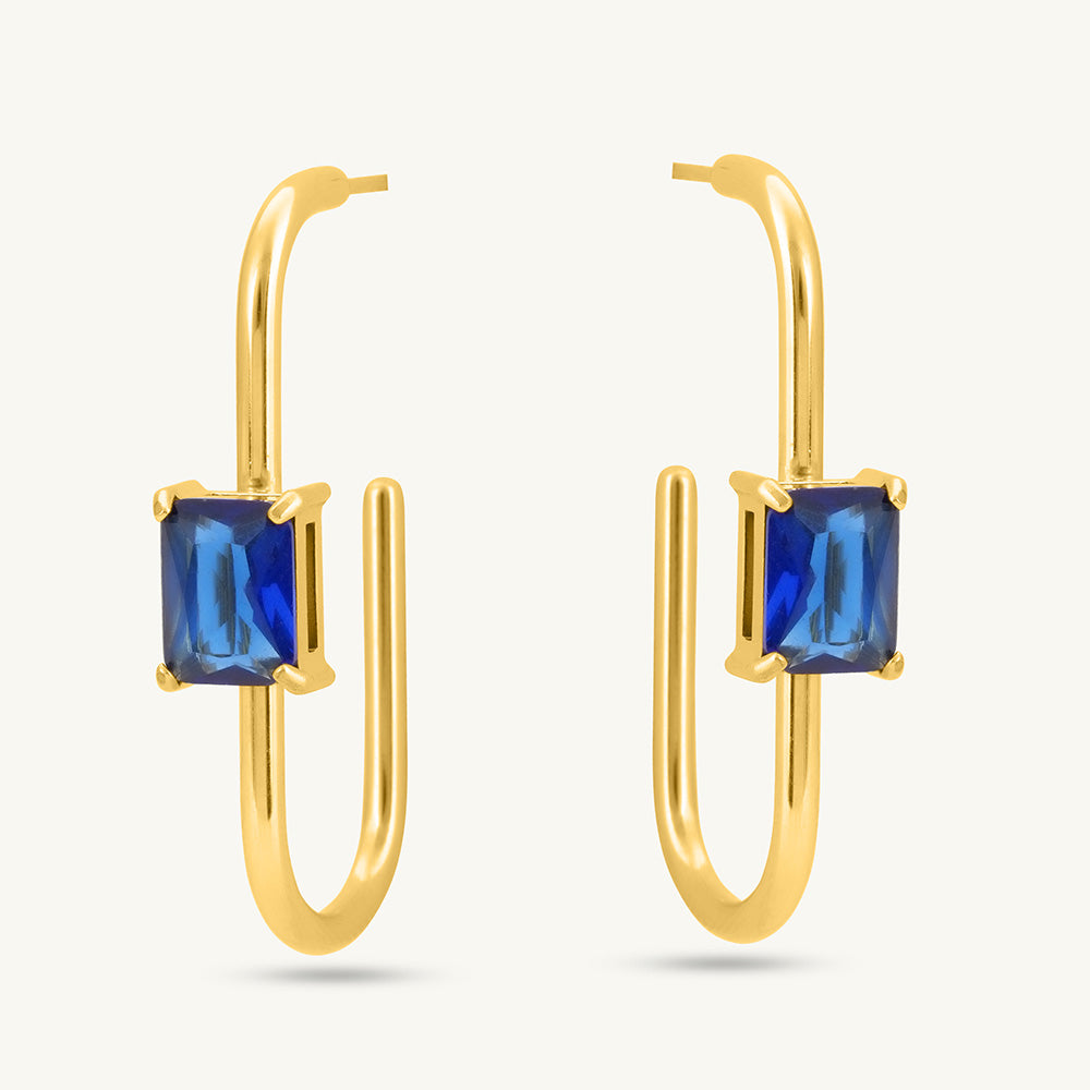 Blue Elegance Geometric Hoops – PALMONAS