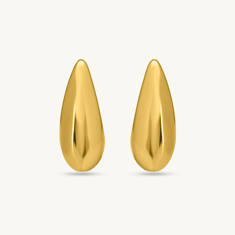 Golden Teardrop Studs – PALMONAS