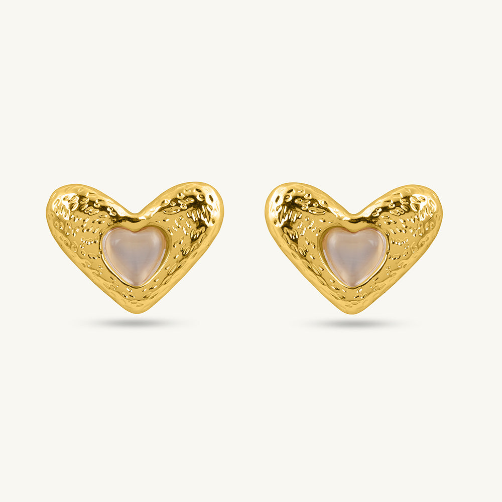 Vintage Gold Heart Studs – PALMONAS