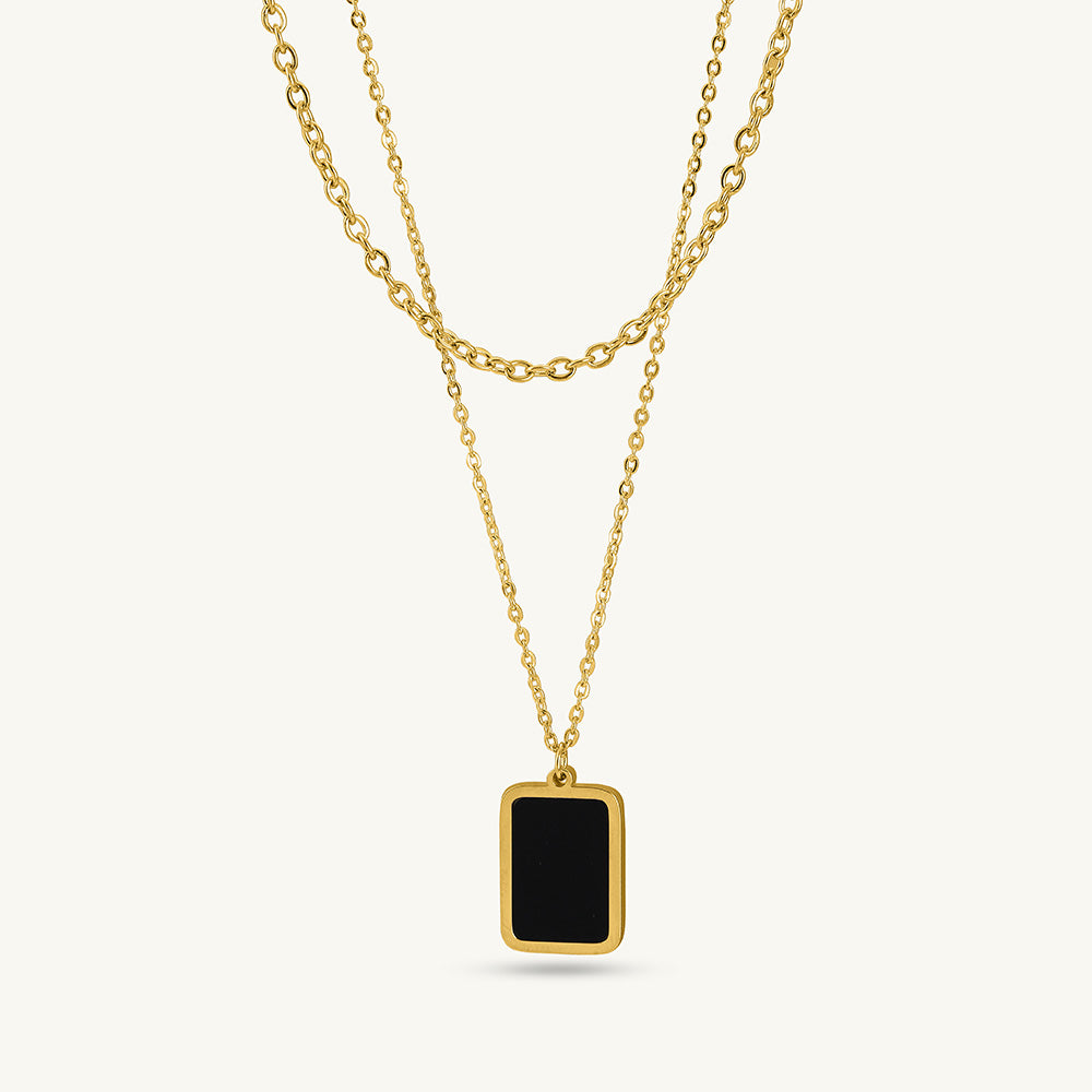 Gold Chain with Black Pendant – PALMONAS