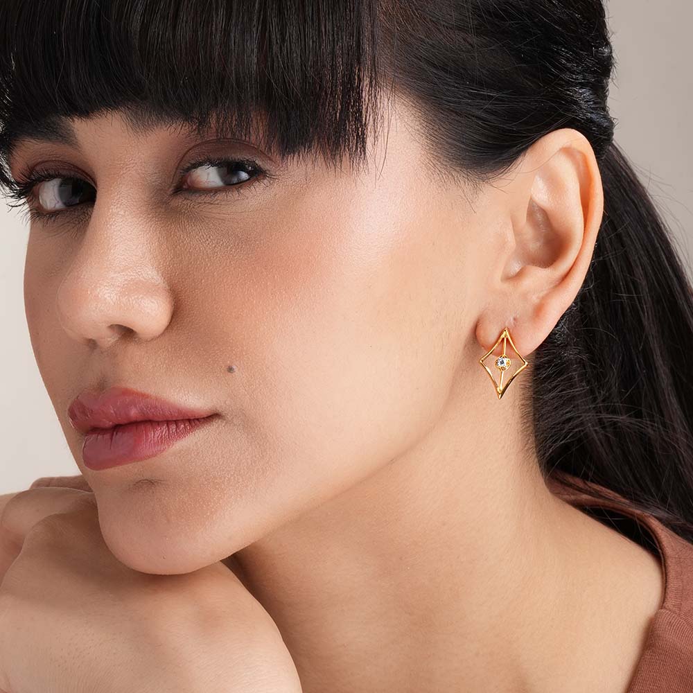 Diamond Drape 925 Silver Signature Earrings – PALMONAS