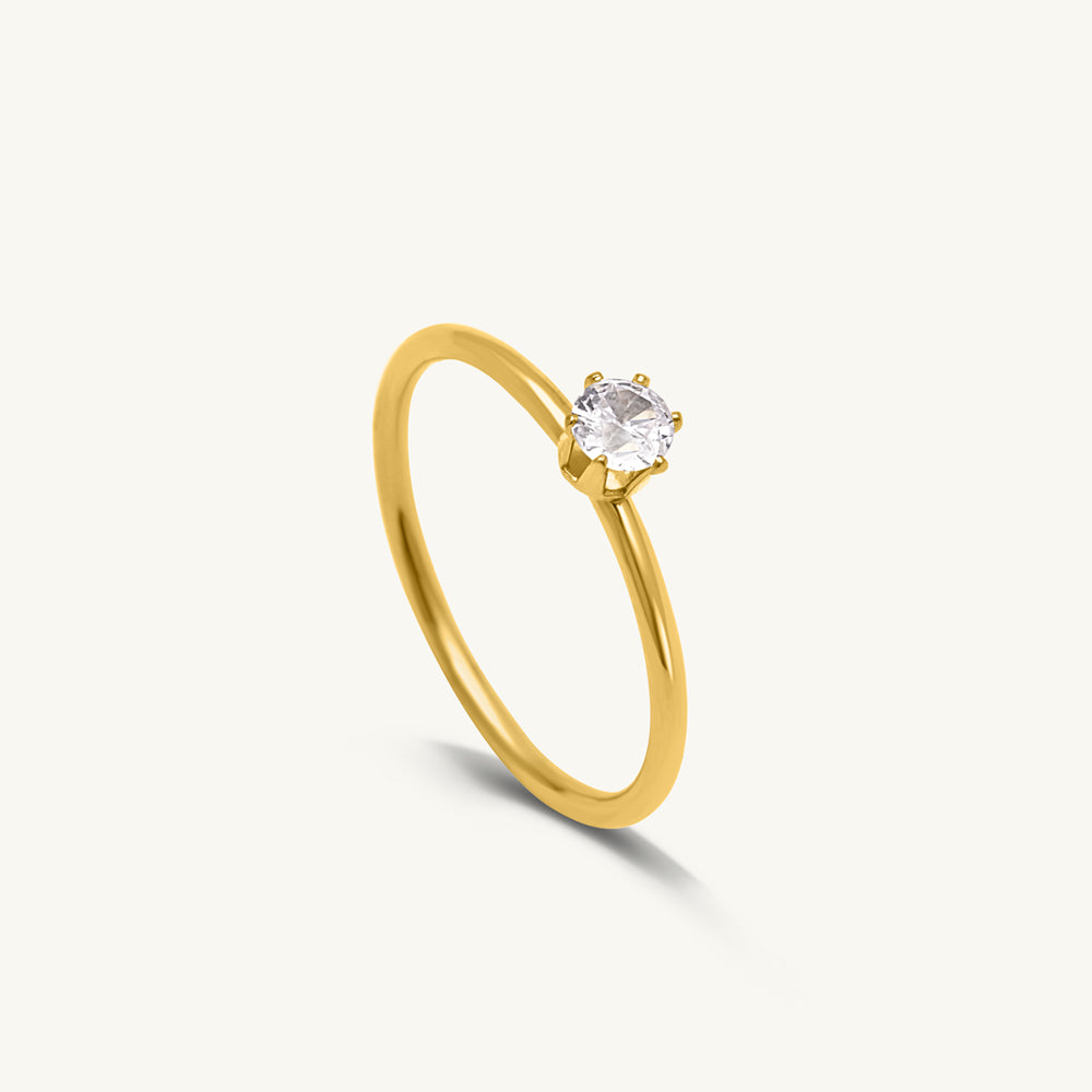 Buy Mini Solitaire Ring | Gold Plating – PALMONAS